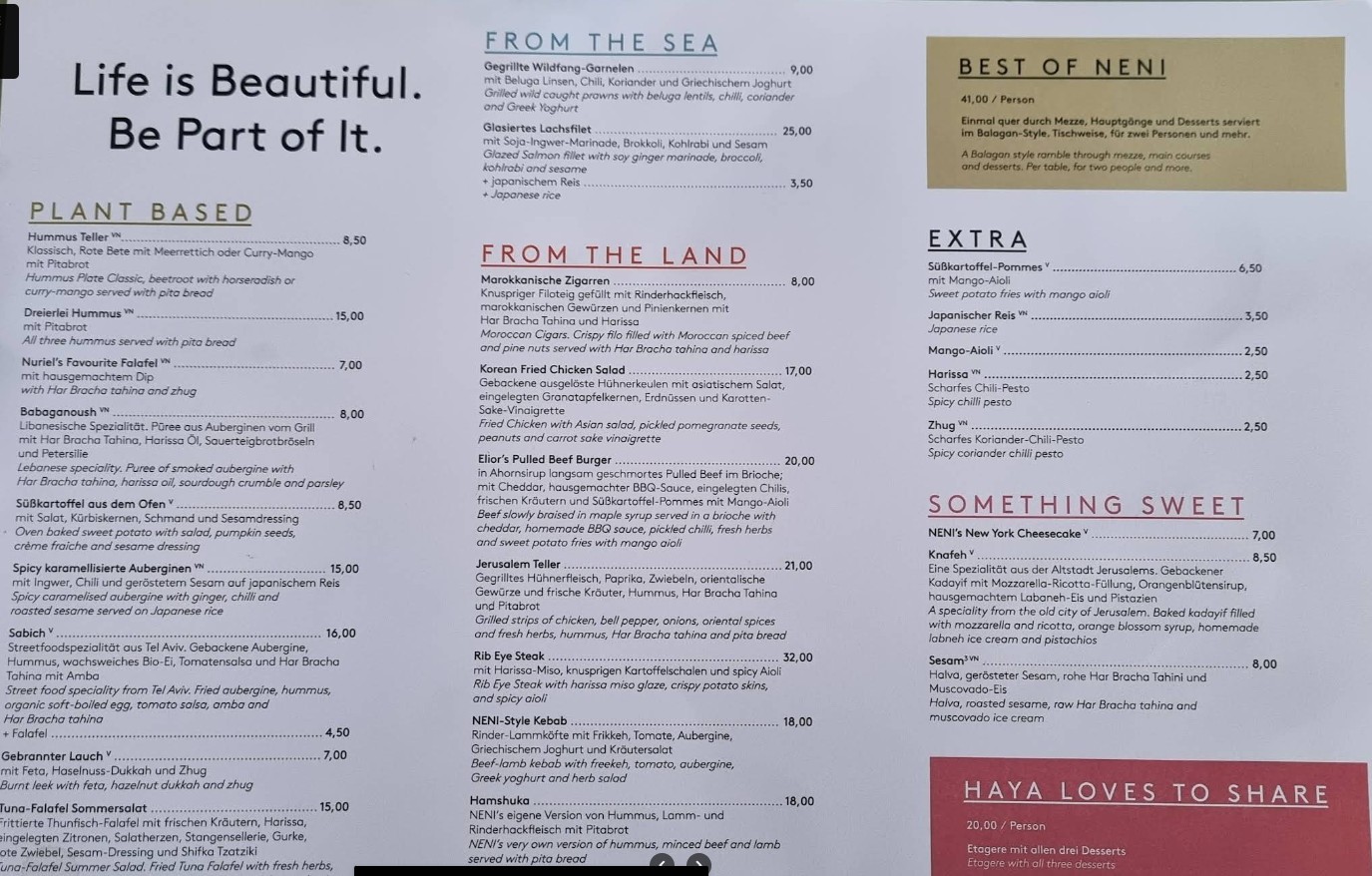NENI Berlin Restaurant | Mediterrane Küche mit atemberaubendem Blick in ...
